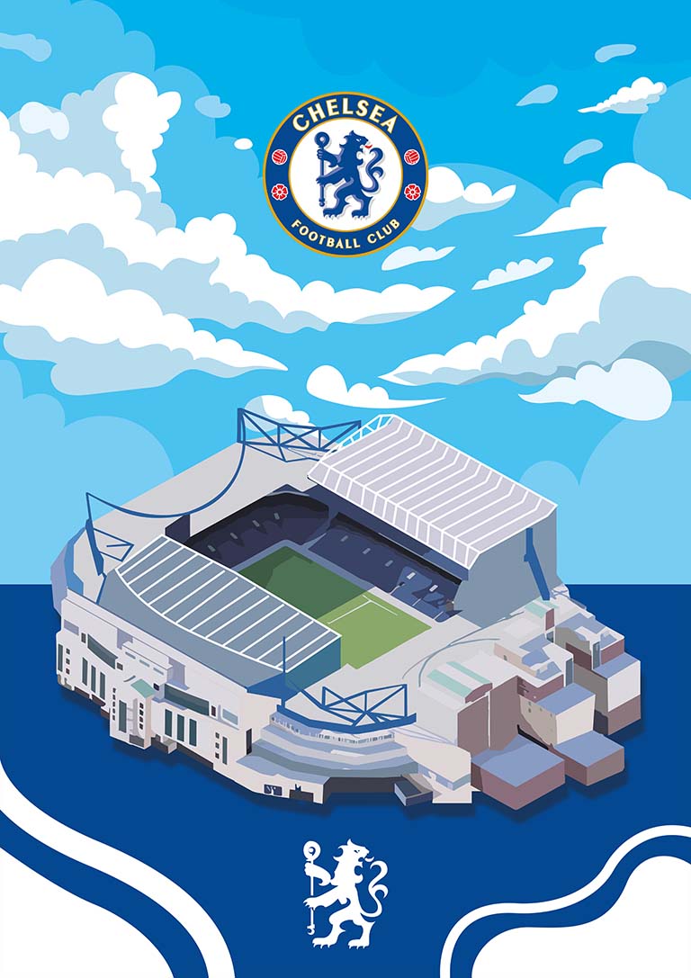 Celebrate Chelsea Pride with a Stamford Bridge Football Poster – ARTSY FARTSY®