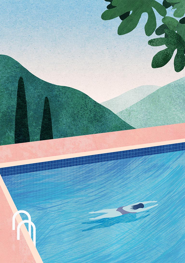 Swimming Pool Henry Rivers Poster for Elegant Home Decor – ARTSY FARTSY®