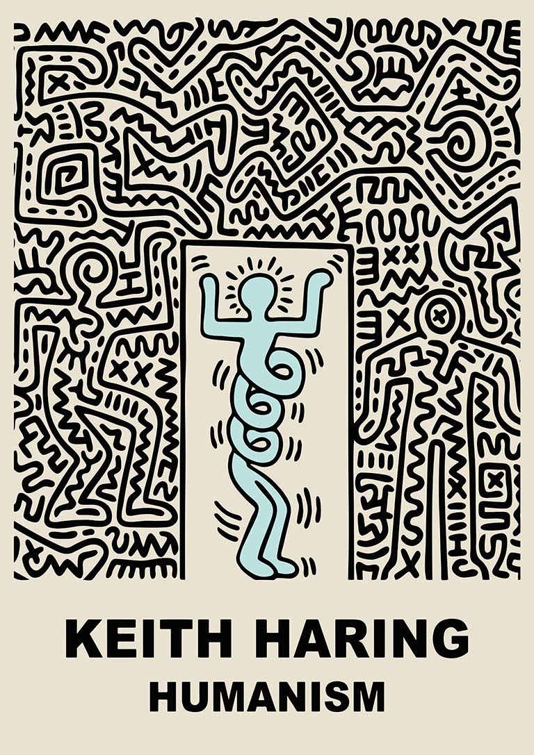 Discover the Humanism Poster by Keith Haring for Modern Interiors ...